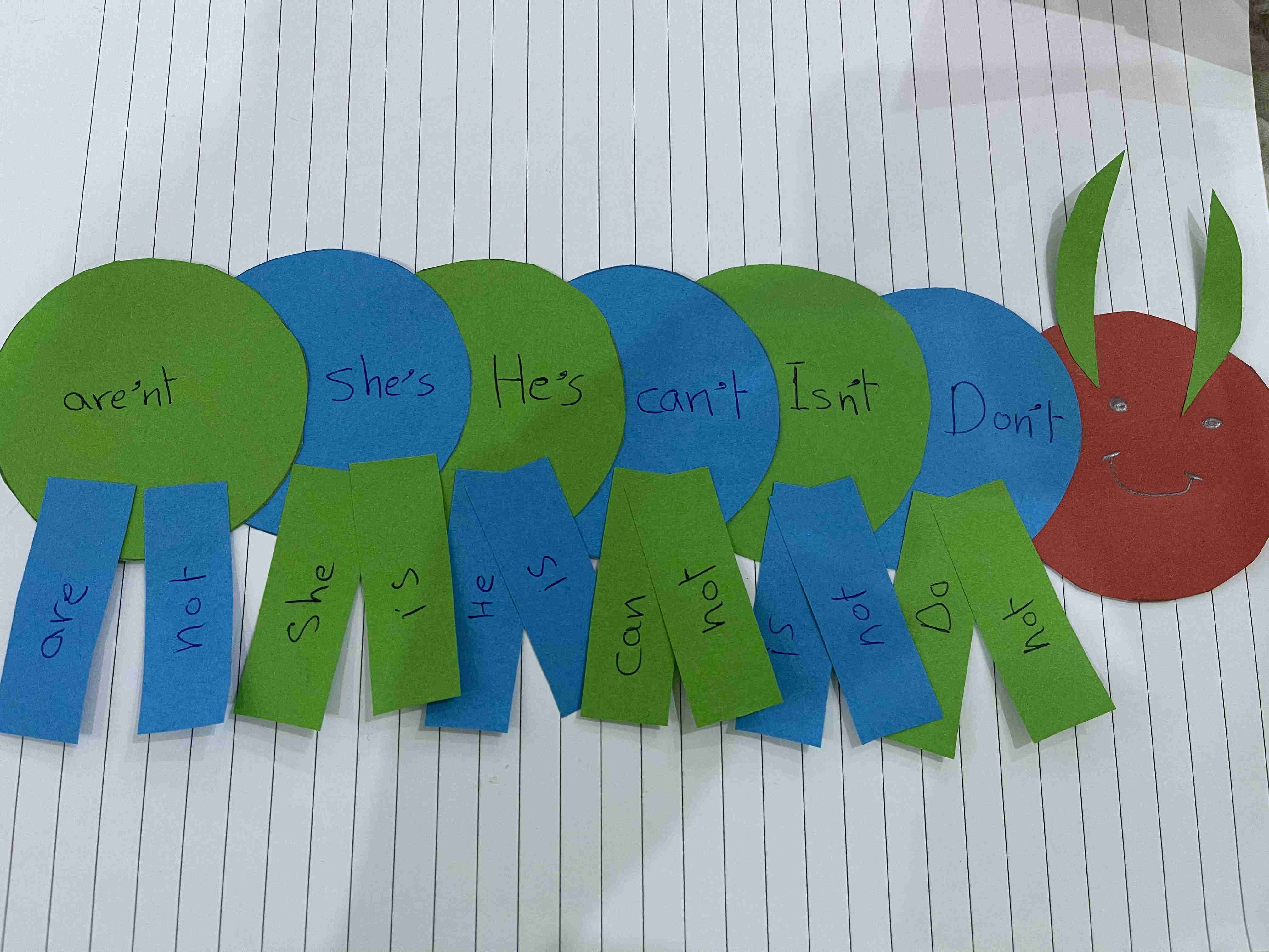 ||Al Hussan International|| Contraction Caterpillar Activity for Grade_1P