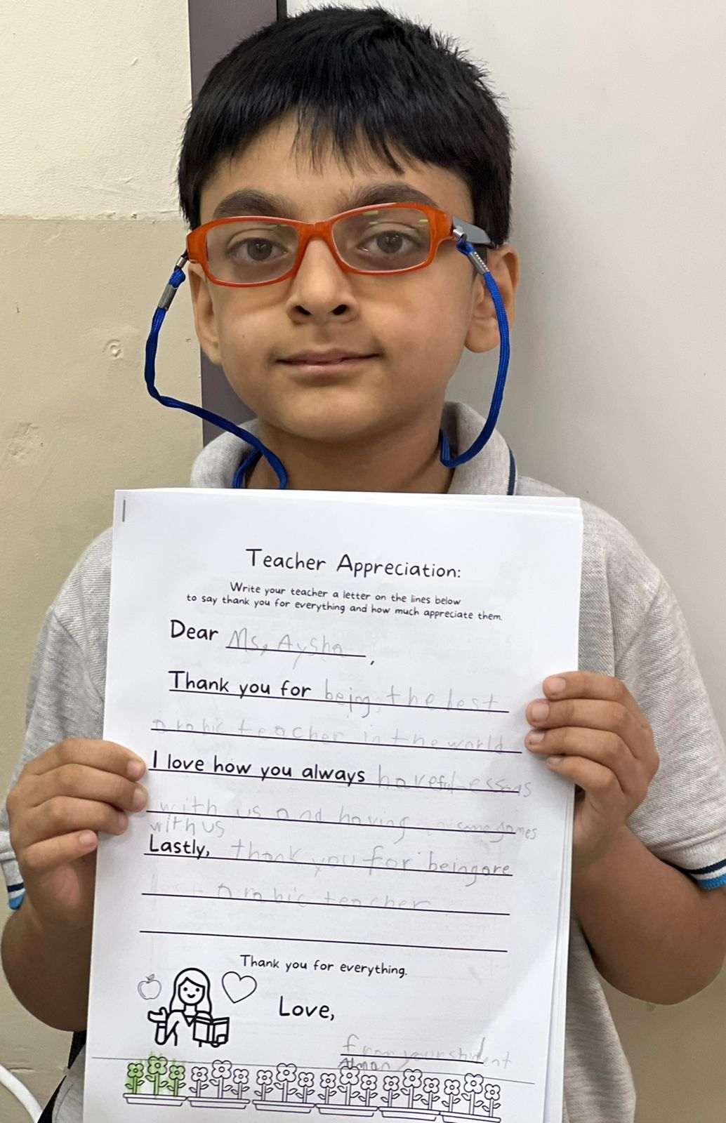 ||Al Hussan International|| Thank you Letter Grade 3