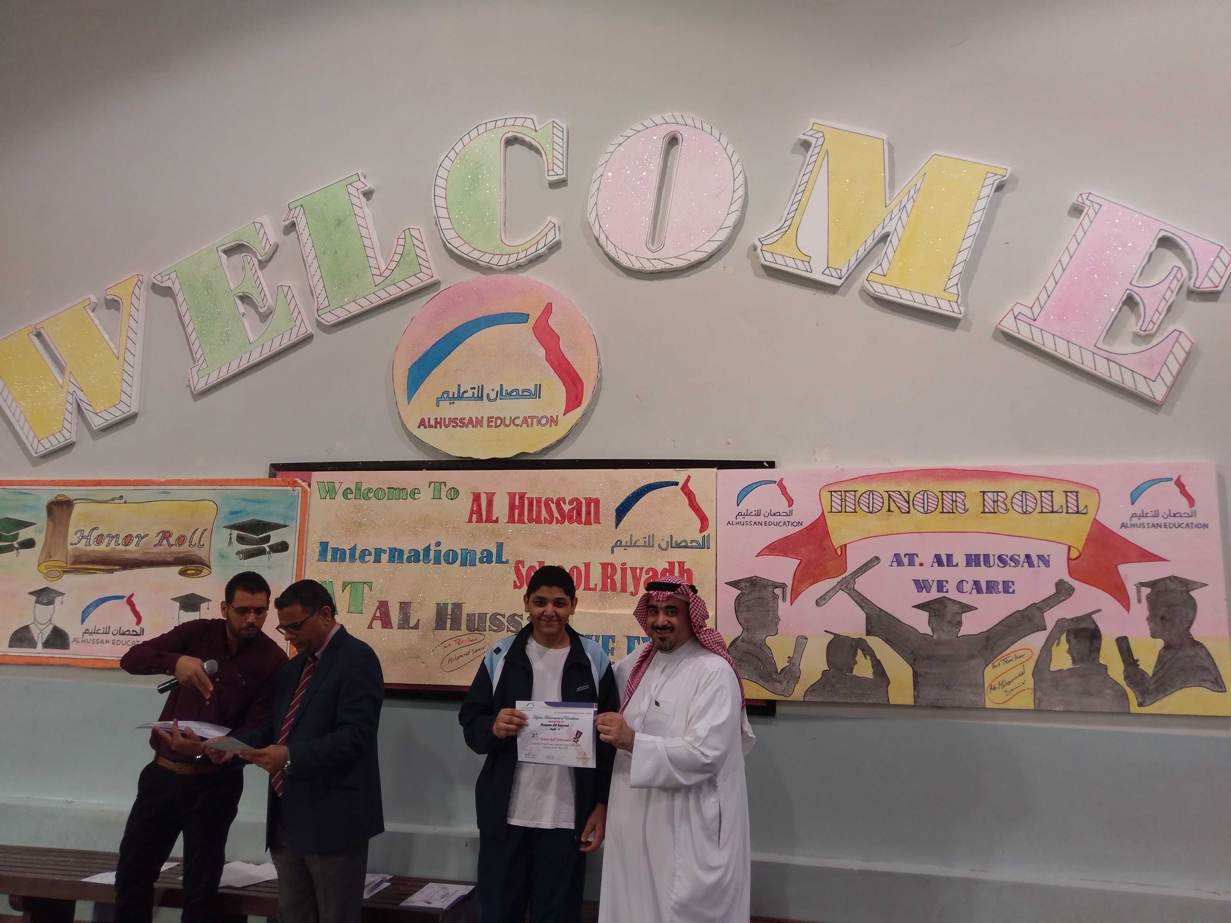 ||Al Hussan International|| Boys section Honour Roll 3