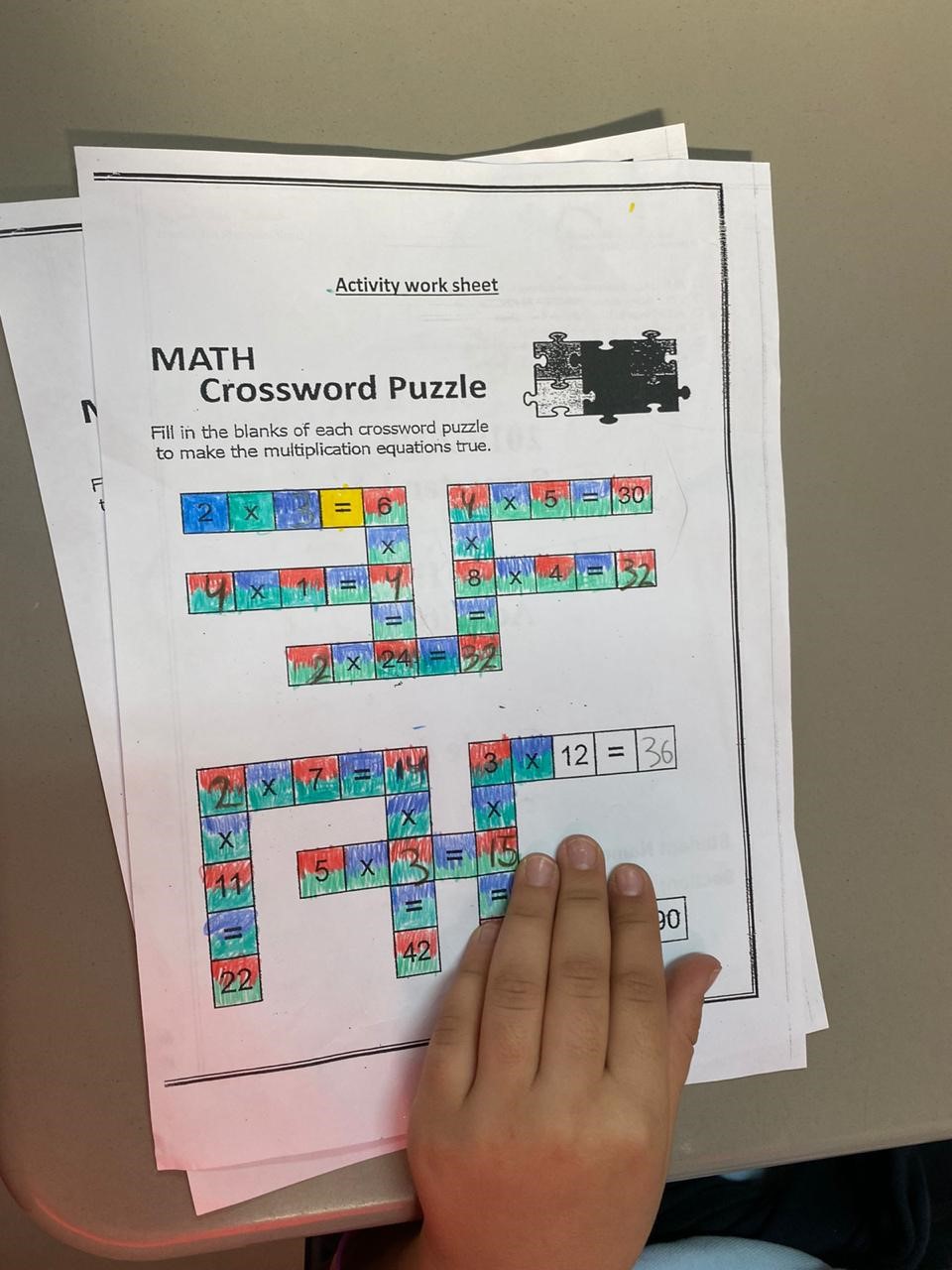 ||Al Hussan International|| Multiplication Puzzle - Grade 4