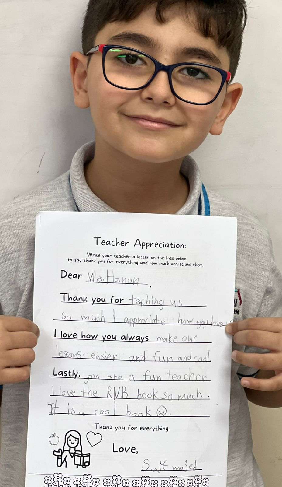 ||Al Hussan International|| Thank you Letter Grade 3